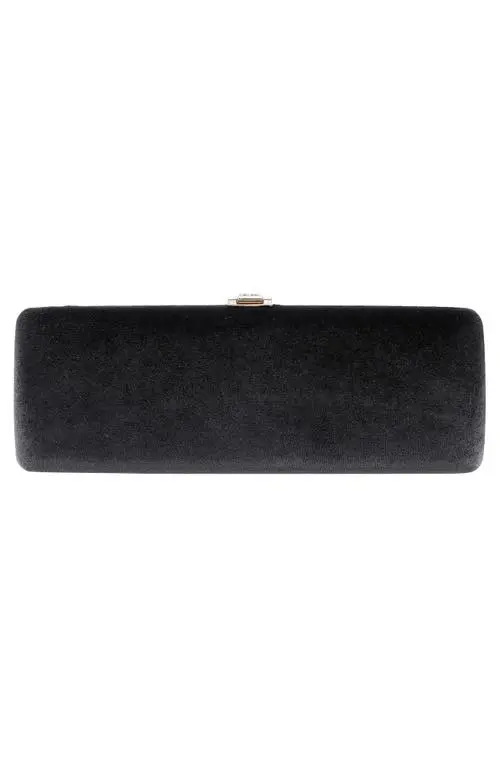 Nina Rumi Velvet Clutch With Crystal Embellished Hardware