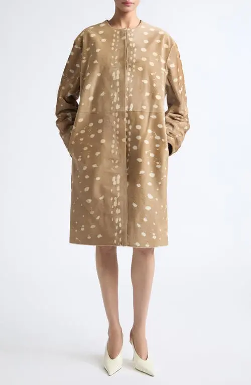 Loulou De Saison Liza Print Genuine Calf Hair Coat - Deer
