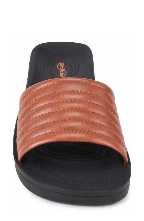 AEROTHOTIC Maeve Quilted Slide Sandal - Tan