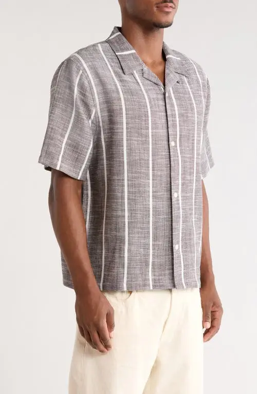 PACSUN Evening Weave Camp Shirt - Dark Gray