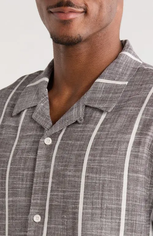 PACSUN Evening Weave Camp Shirt - Dark Gray