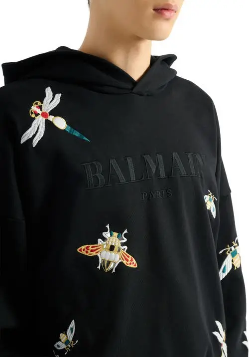 Balmain Embroidered Insect Hoodie