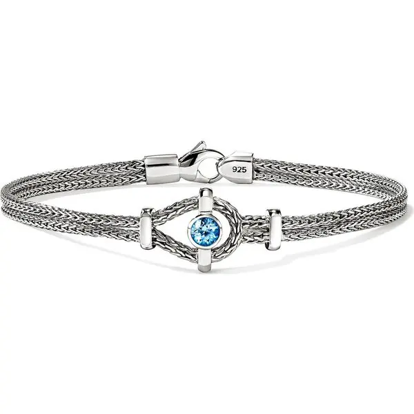 John Hardy Sterling Blue Topaz Bracelet - Silver