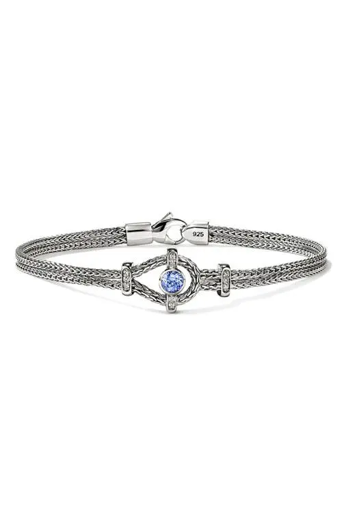 John Hardy Sterling Tanzanite And Diamond Bracelet