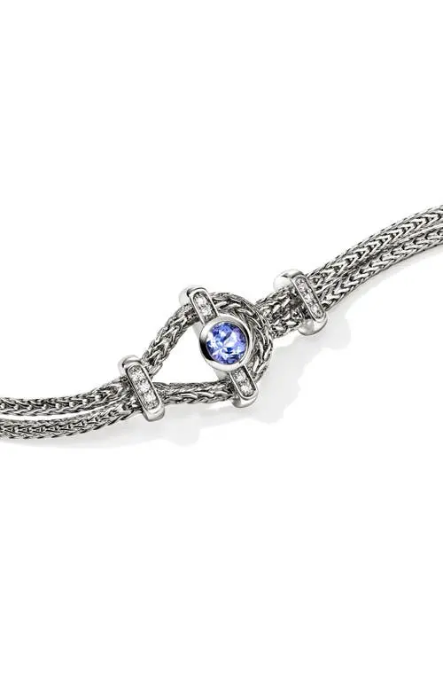 John Hardy Sterling Tanzanite And Diamond Bracelet