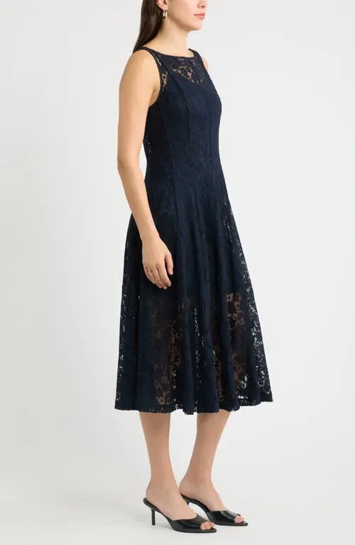 Chelsea28 Sleeveless Fit & Flare Lace Midi Dress