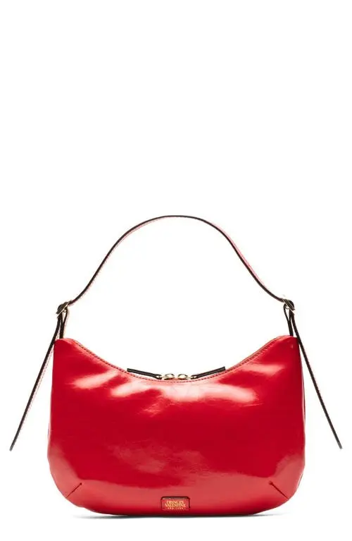 FRANCES VALENTINE Starr Crinkled Leather Hobo Bag - Red