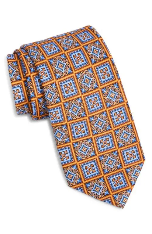 Nordstrom Silk Geometric Neck Tie - Orange