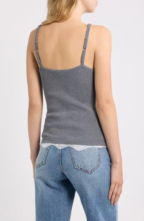Deluc Lace Trim Camisole - Grey