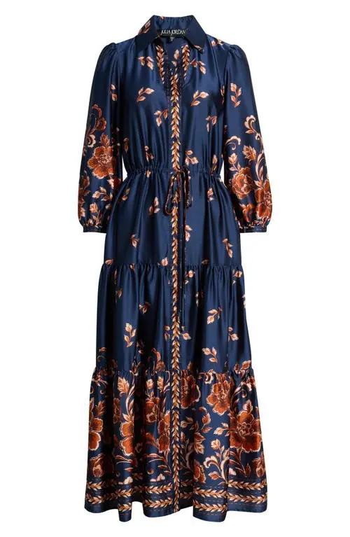 Julia Jordan Printed Tiered Shirt Dress
