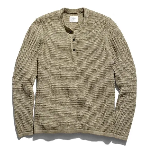 Billy Reid Garment Dyed Links Henley Sweater