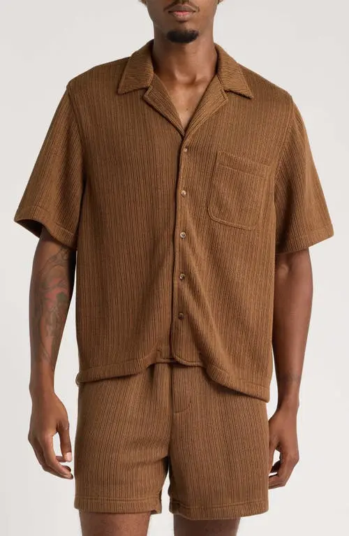 RIZORT Hunter Knit Camp Shirt - Brown