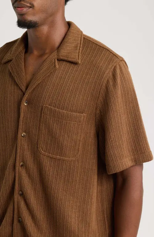 RIZORT Hunter Knit Camp Shirt - Brown