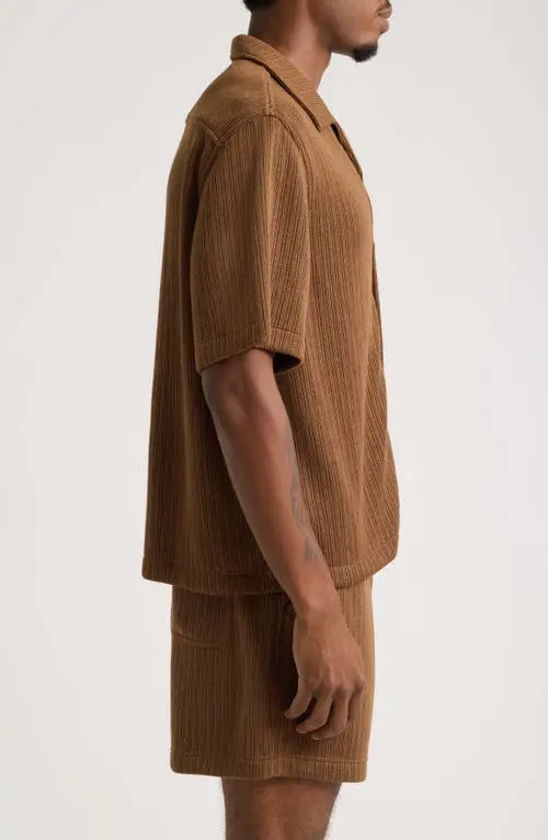 RIZORT Hunter Knit Camp Shirt - Brown