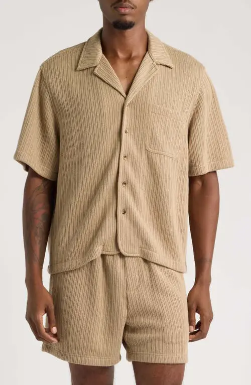 RIZORT Hunter Knit Camp Shirt - Sand