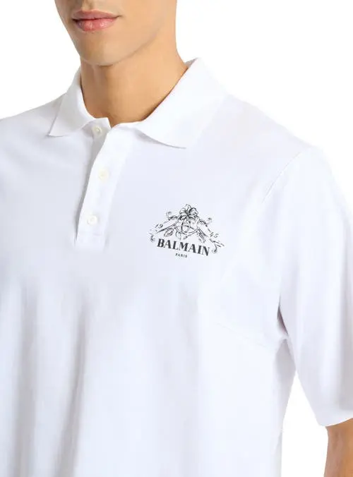 Balmain Printed Vine Polo