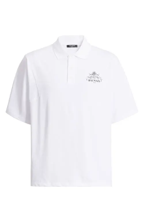 Balmain Printed Vine Polo