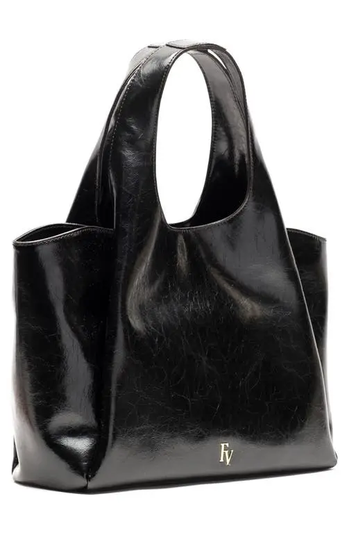 FRANCES VALENTINE Portia Crinkled Leather Shoulder Bag