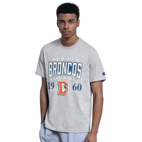 STARTER Heather Gray Denver Broncos Two-pack Throwback Logo T-shirt Set