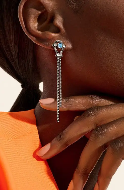 John Hardy Sterling And Blue Topaz Drop Earrings
