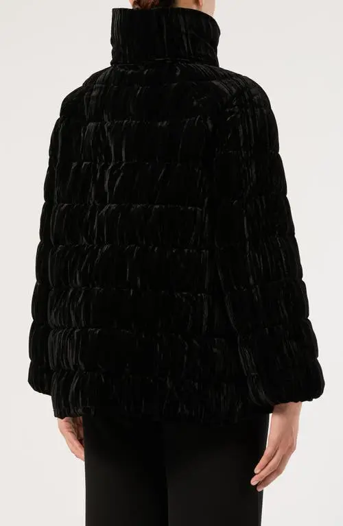 Marina Rinaldi Quilted Velvet Zip-up Jacket