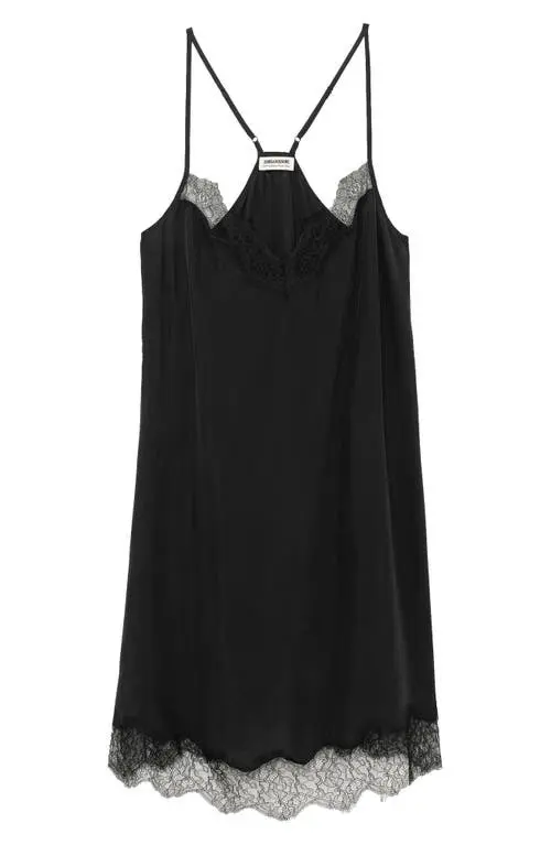 Zadig&Voltaire Respas Lace Trim Silk Slipdress