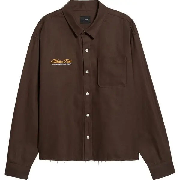 PACSUN Embroidered Cotton Canvas Button-up Shirt