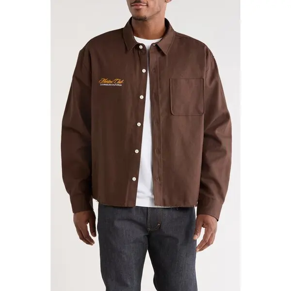 PACSUN Embroidered Cotton Canvas Button-up Shirt