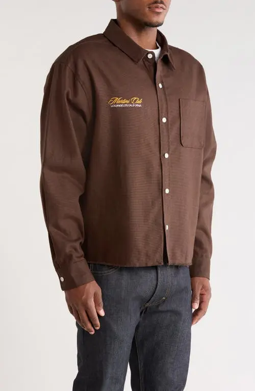 PACSUN Embroidered Cotton Canvas Button-up Shirt