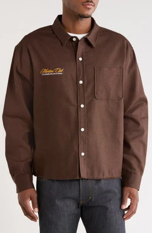 PACSUN Embroidered Cotton Canvas Button-up Shirt