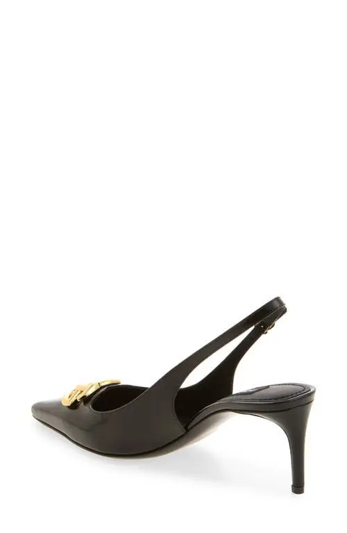 DOLCE&GABBANA BEAUTY Dg Logo Pointed Toe Slingback Pumps