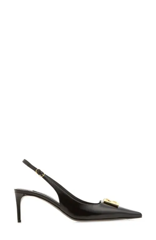 DOLCE&GABBANA BEAUTY Dg Logo Pointed Toe Slingback Pumps