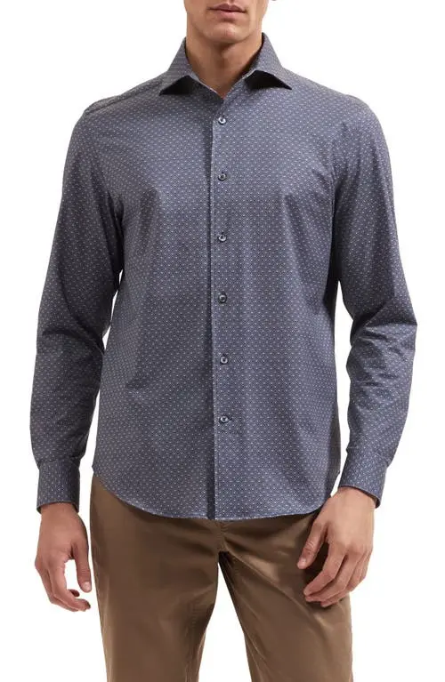 Bugatchi Devon Ooohcotton® Geometric Print Stretch Shirt