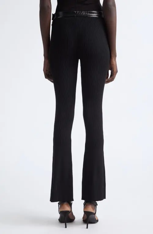 COURREGES Ribbed Flare Pants With Vinyl Trim - Black