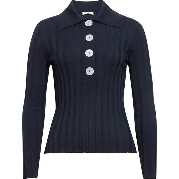 NACKIYE Sugarman Long Sleeve Virgin Wool Rib Polo