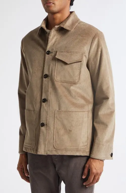 Boglioli Medium Wale Cotton Stretch Corduroy Overshirt