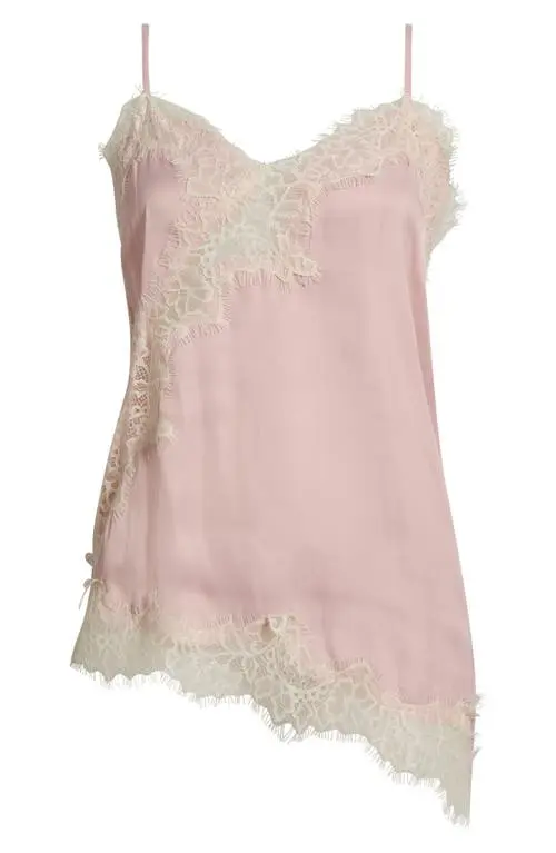 Deluc Sonic Lace Trim Asymmetric Tank - Pink
