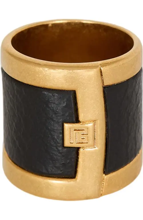 Balmain Anthem Ring In Brass And Resin