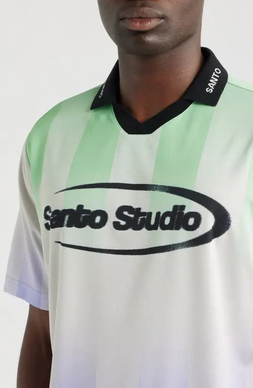 SANTO STUDIO Club Jersey Polo Shirt With Gradient Stripes