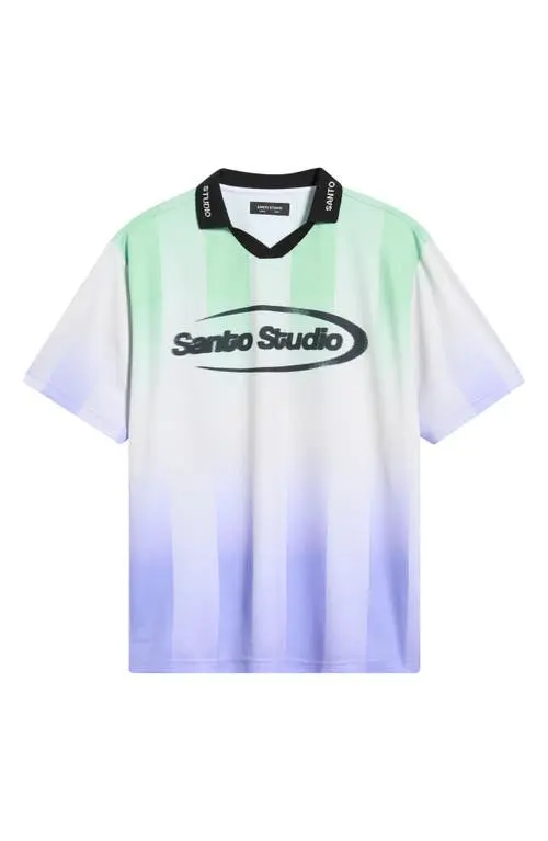 SANTO STUDIO Club Jersey Polo Shirt With Gradient Stripes