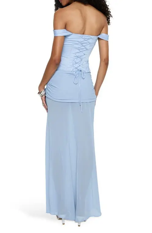 Princess Polly Angiola Off The Shoulder Corset Maxi Dress