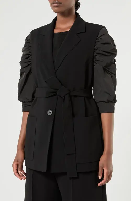 Marina Rinaldi Belted Vest With Notched Lapels
