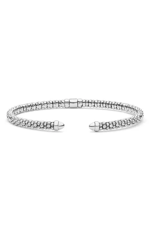 Lagos 14k Gold And Diamond Sterling Silver Caviar Open Cuff - Two-tone