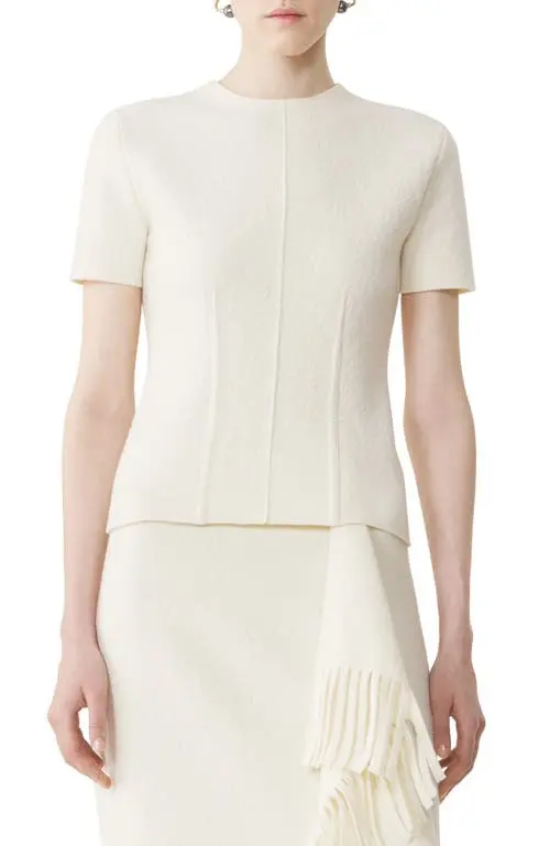 LANVIN Cotton Mesh T-shirt With Pleats