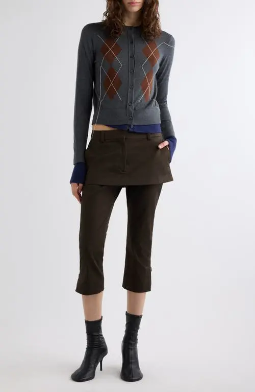 Acne Studios Kohona Argyle Silk & Wool Cardigan