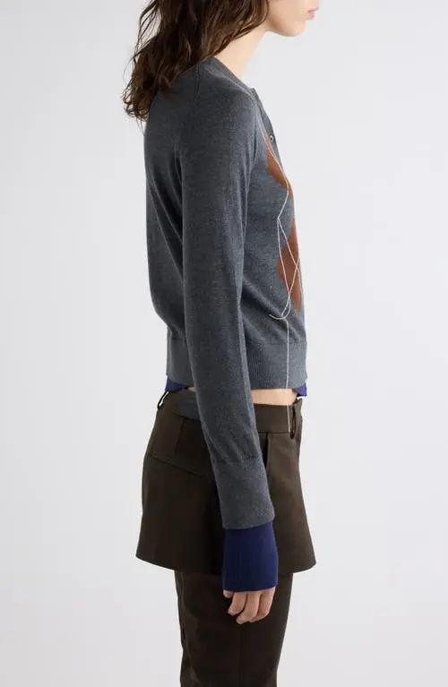 Acne Studios Kohona Argyle Silk & Wool Cardigan