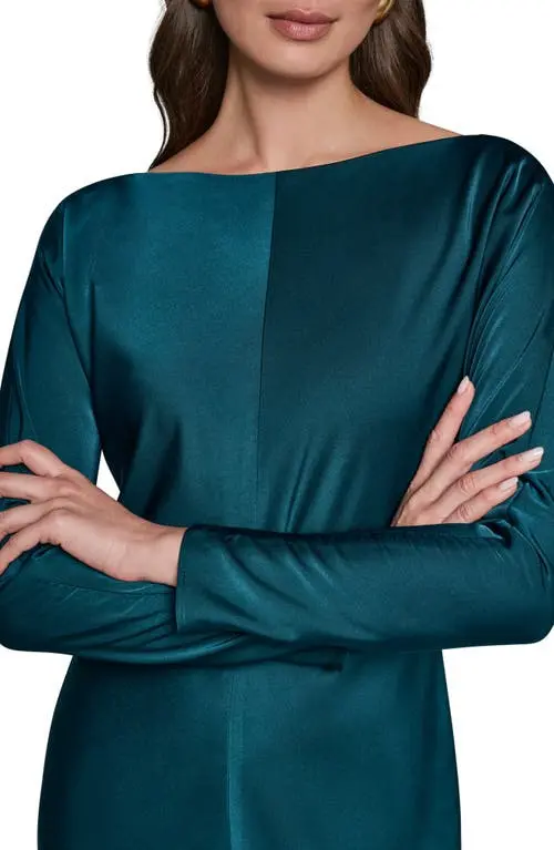 Donna Karan New York Long Sleeve Ruffle Hem High-low Dress