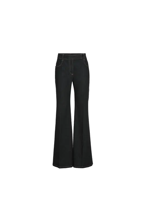 Brunello Cucinelli Monili Embellished No-fade Denim Flared Trousers