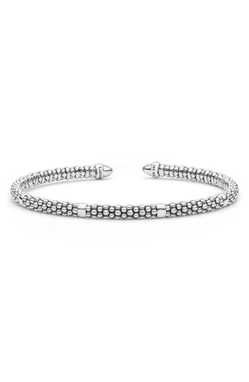 Lagos Signature Caviar Sterling Silver & 14k Gold Diamond Cuff