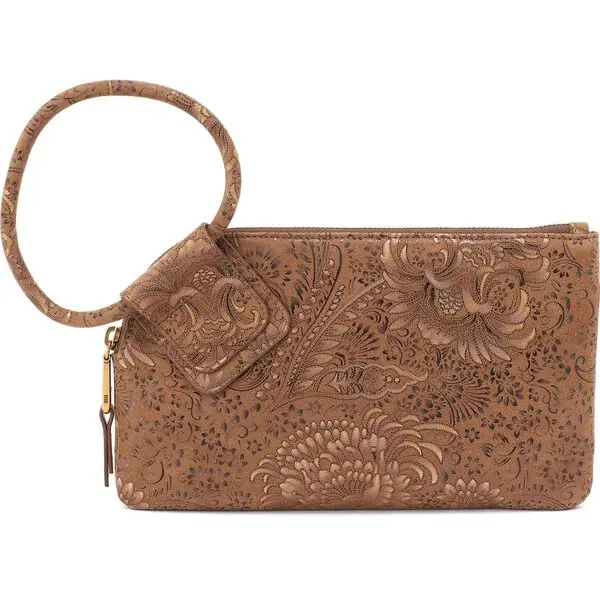 Hobo Sable Leather Wristlet With Hoop Handle